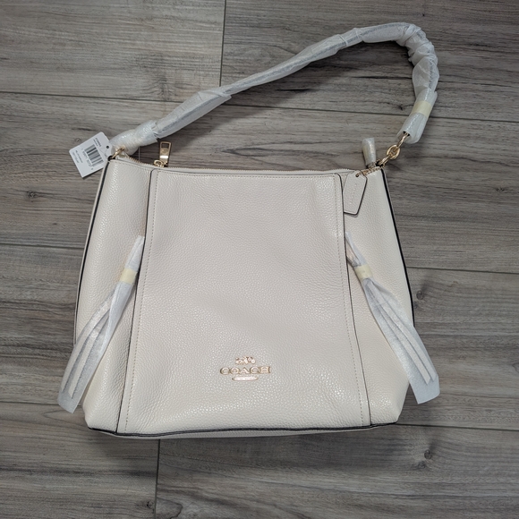 Coach | Bags | Coach Cream Leather Shoulder Bag | Poshmark
